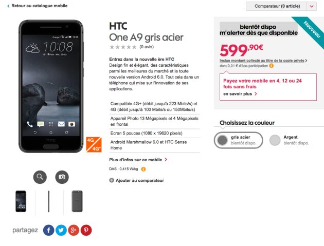 Le HTC One 9 fuite chez orange ! – DroidSoft